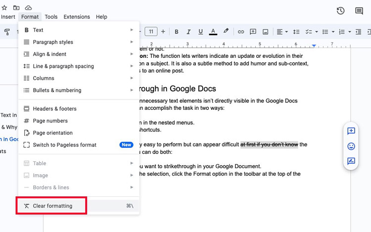 How To Strikethrough Text In Google Docs (Quick Shortcuts)