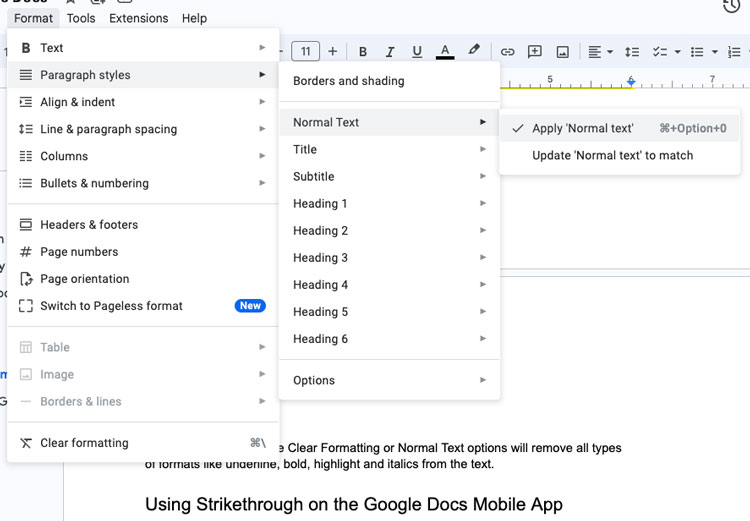 How To Strikethrough Text In Google Docs (Quick Shortcuts)